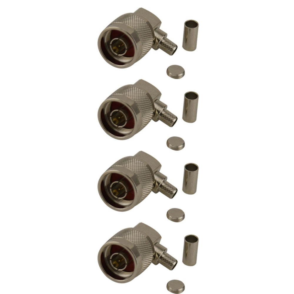 4 Right Angle N-Type Male Crimp Connector - CLF200 – Wifi Antennas